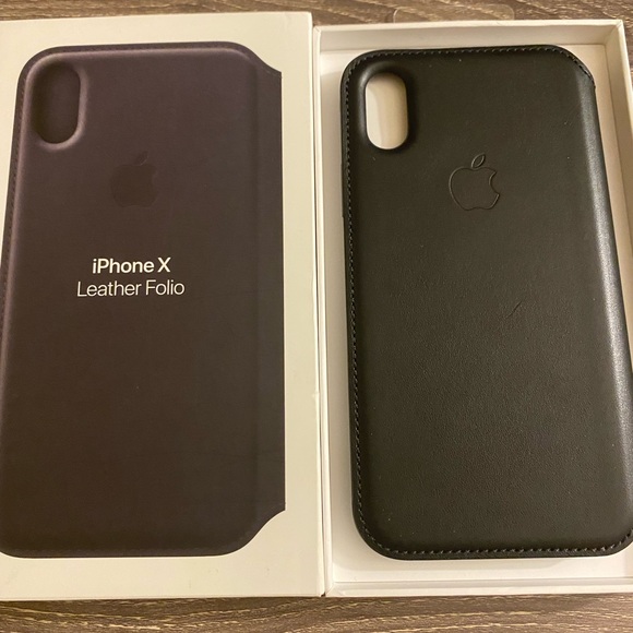 Apple | Accessories | Apple Iphone X Leather Folio Case Black | Poshmark